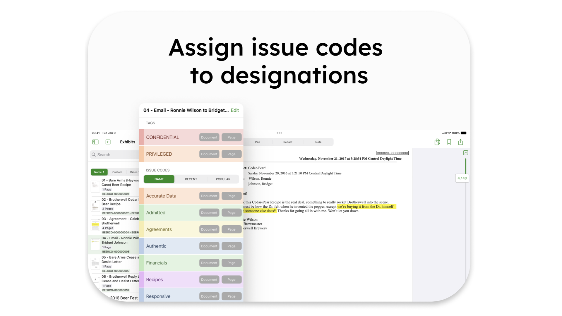 Precision Tagging And Issue Coding 
